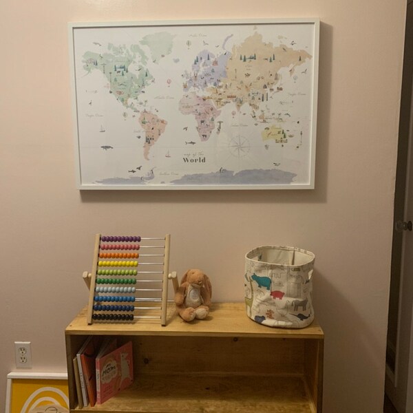 Pastels Educational World Map Printable | Kids World Map | Nursery ...