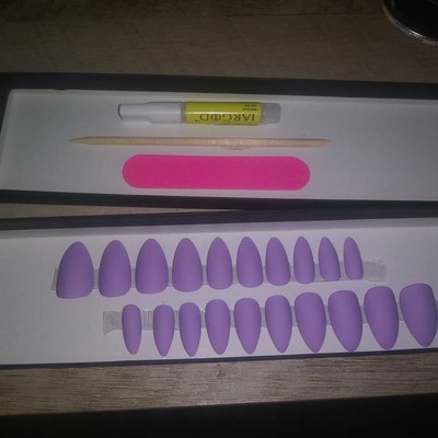 Princess False Nails, Set of 20 Tools for Application Included Press ...