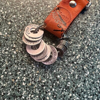 Travel Tokens and Leather Keychain Lanyard, Travel Lover Gift ...