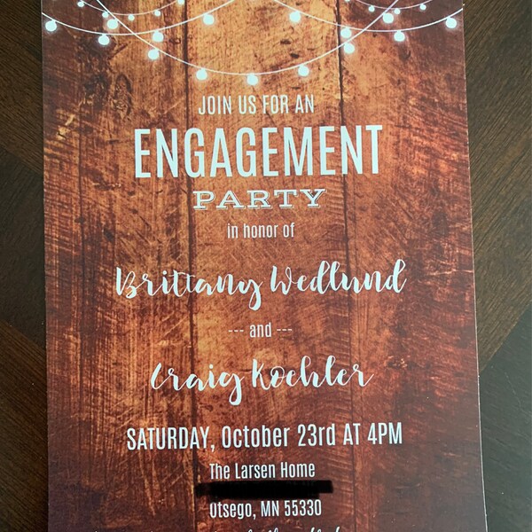 Rustic Engagement Party Invitation, Printable Self-editable Template ...
