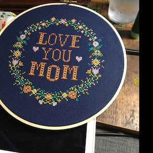 Mom Cross Stitch Pattern, Modern Cross Stitch, Mum Cross Stitch ...