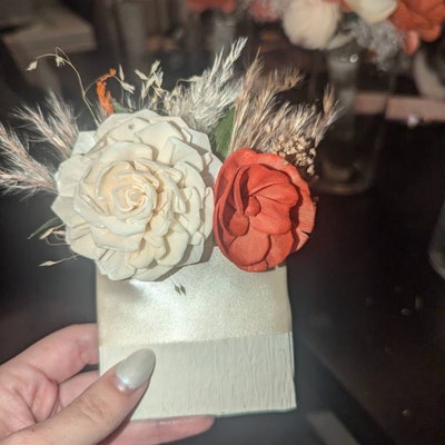 Dark Green and Gold Boutonniere, Emerald Dahlia Buttonhole, Groom and ...