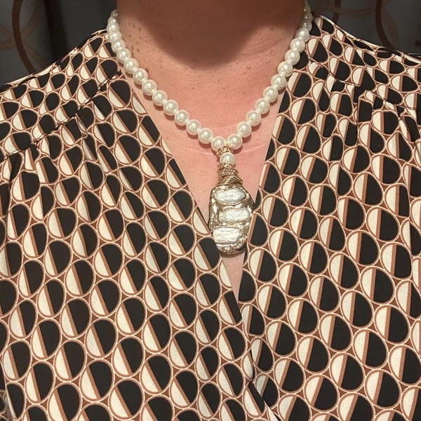 Gemstone Necklace, Majorca Pearl Necklace Pearl Gold Pendant Necklace ...