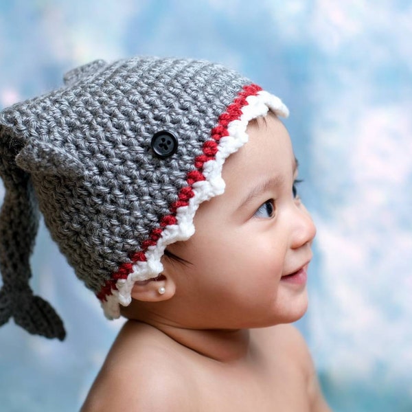 Shark Hat, Gray Shark Beanie, Children, Adult and Baby, Killer Whale ...