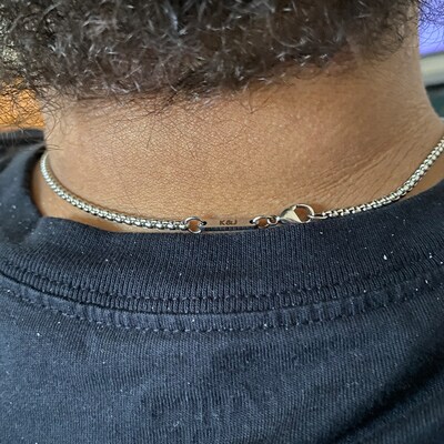 Men's Necklace Double Layered Box Chain Necklace 3mm Masculine Chain ...