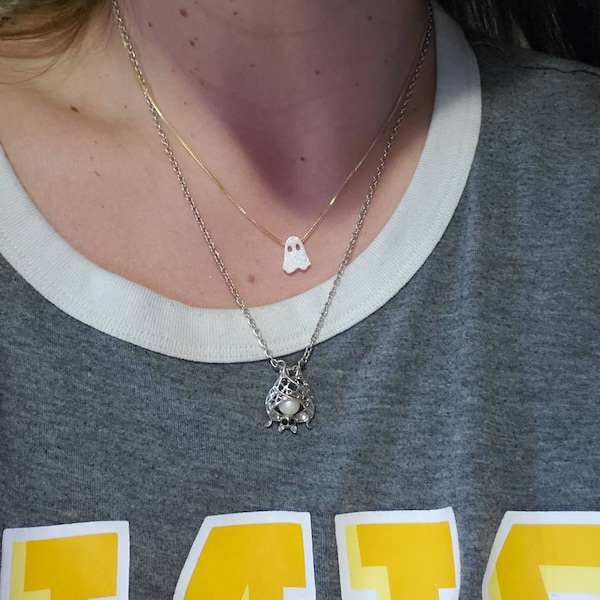 Ghost Opal Necklace, Fire Opal Specter Necklace, White and Black Opal ...