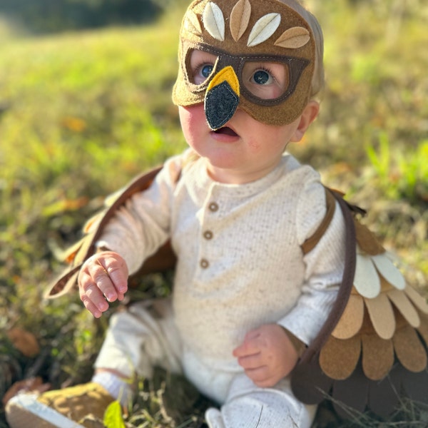 Hawk Costume Set / Felt Wings and Fierce Mask / Fly Like a Hawk / Kids ...