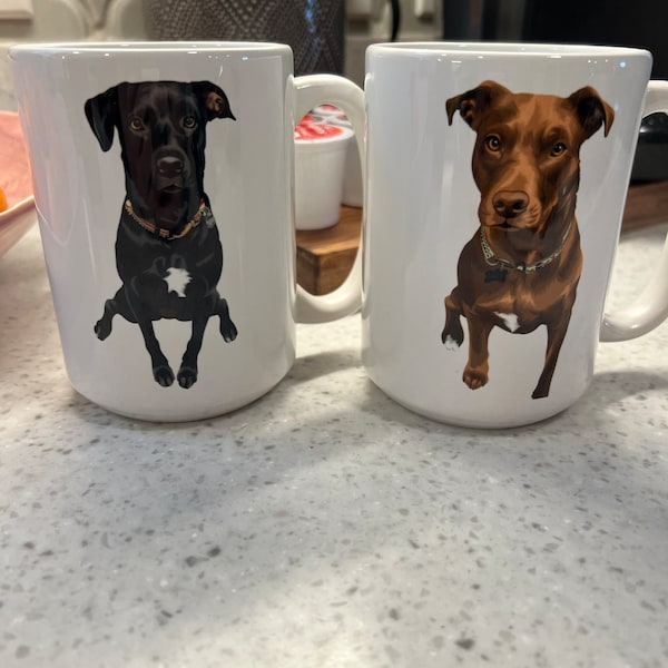 Custom Pet Portrait Mug | Dog Coffee Mug | Pet Coffee Cup | Mother Gift ...