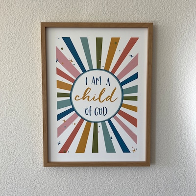 I Am a Child of God Printable Wall Art Kids Bible Verse Wall Art Kids ...