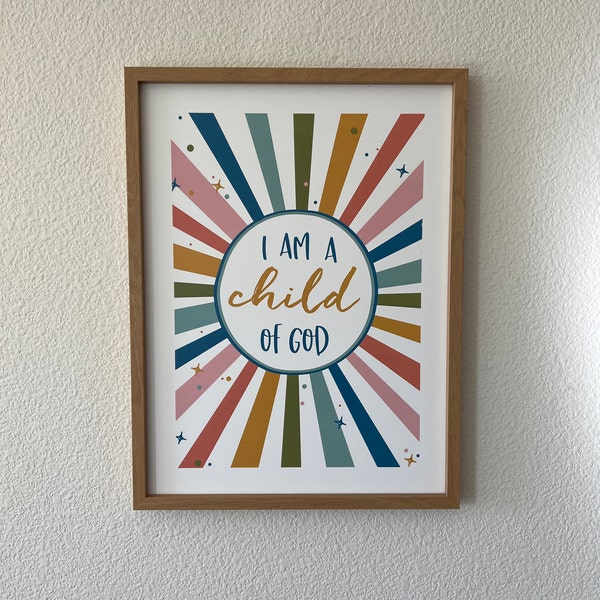 I Am a Child of God Printable Wall Art Kids Bible Verse Wall Art Kids ...