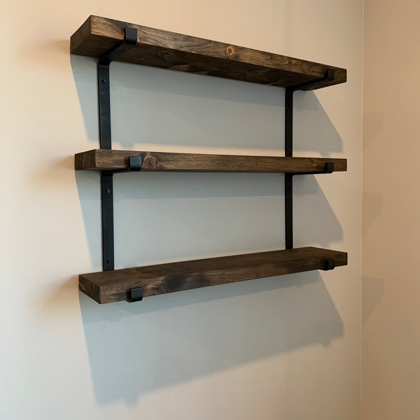 Triple Shelf Bracket - Heavy Duty Metal Shelf Bracket, Multi Level ...