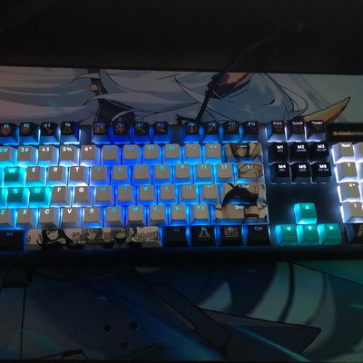 Pretty Anime Girl High End Keycap Set With 2 Version of Backlit PBT ...