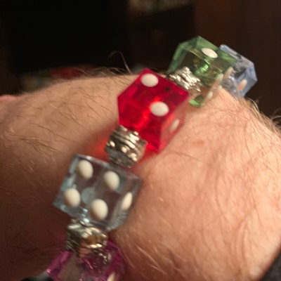 Dice Bracelet, Casino Game Beaded Bracelet, Handmade Bunco Gambling ...
