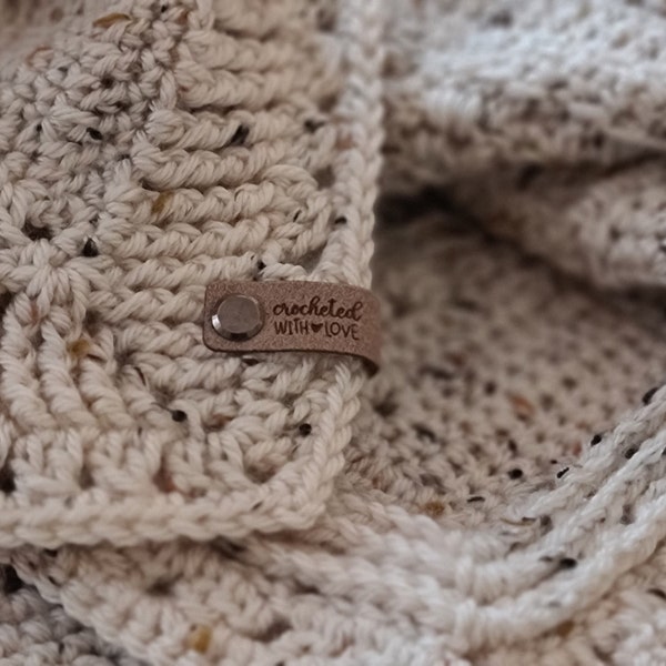 10 Crocheted With Love Ultrasuede Labels // Tags for Knitting and ...