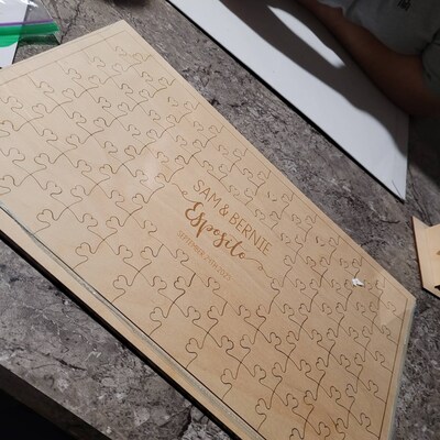 Puzzle Guest Book, Wooden Guest Book, Wedding Puzzle, Heart Guest Book ...