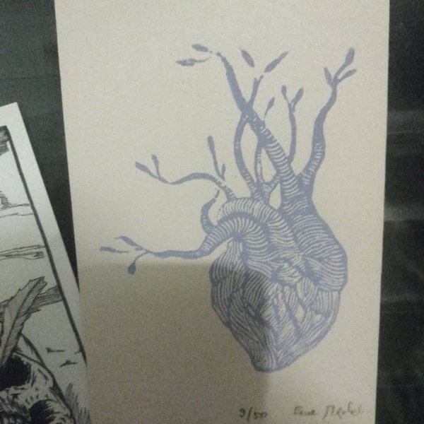 Linocut Ink Octopus Original Art Print, Limited Edition, Zoological ...