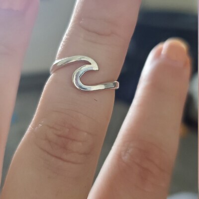925 Sterling Silver Adjustable Wave Ring Nalu Ring, Ocean, Wave, Beach Jewelry, Ocean Jewelry ...
