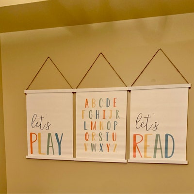 DIGITAL FILES, Set of 3 Playroom Prints, Kids Room Decor, Let's Play ...
