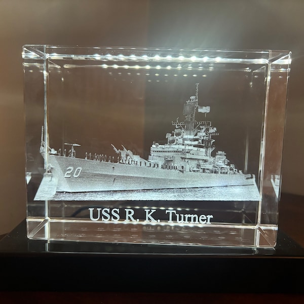 3D Crystal Glass Trophy Laser LED Wooden Small Light Stand Base Display ...