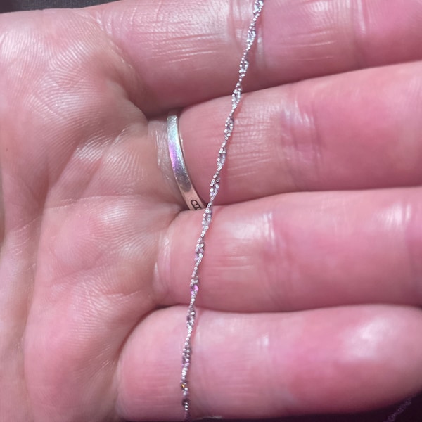 1 Pc Solid Sterling Silver Necklace Chain, 40cm/45cm Silver Necklace - Etsy