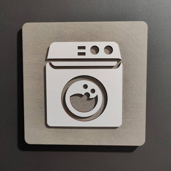 Laundry Room Door Sign. Laundry Machine Icon Wood Sign. - Etsy