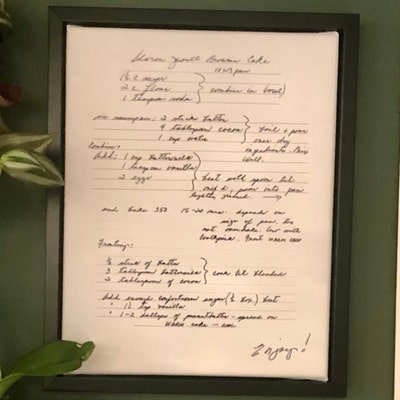 Personalized Recipe for Wall Family Recipe Sign Recipe Handwriting ...