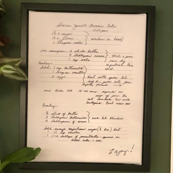 Personalized Recipe for Wall | Family Recipe Sign | Recipe Handwriting ...