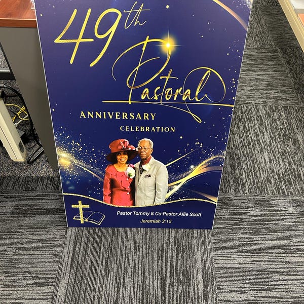 Pastoral Anniversary Welcome Sign, Church Celebration Poster ...