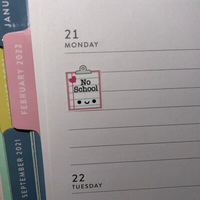 Happy No School Reminder Tracker Cute Kawaii Planner Stickers for Erin ...