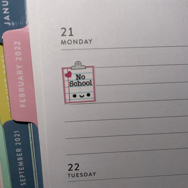 Happy No School Reminder Tracker Cute Kawaii Planner Stickers for Erin ...