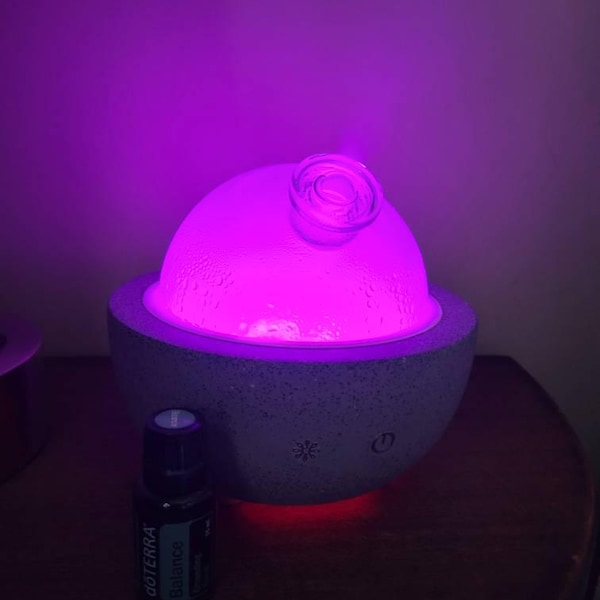 Black Ash Luna | Glass Dome & Speckled Concrete Diffuser | Essential ...