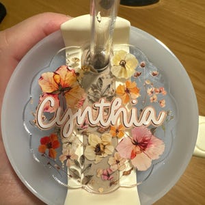 Flower Custom Name Plate for Desk, Customized Acrylic Plate Gift for ...