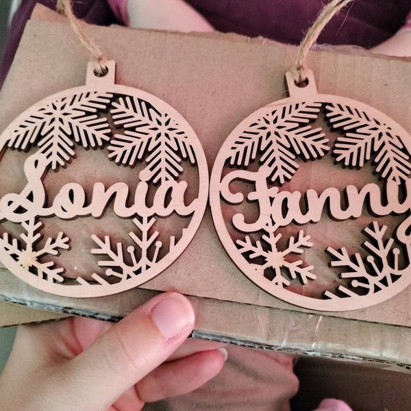 Personalized Christmas Ornaments, Custom Christmas Tree Decor, Wood ...