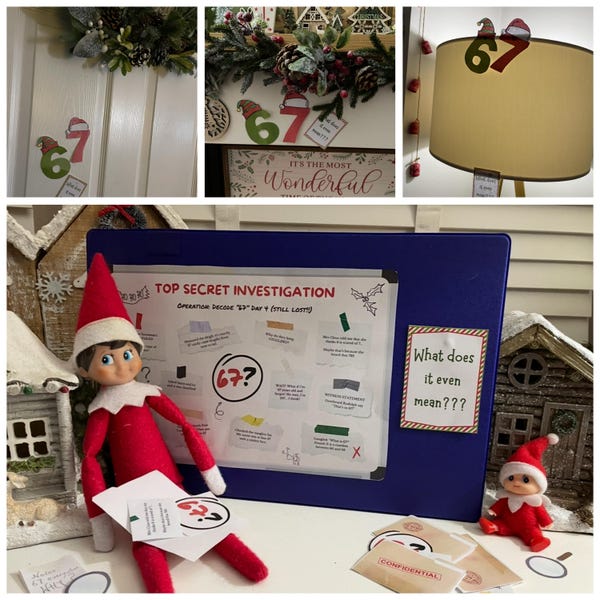 6 7 Six Seven Elf Props, Printable Six Seven Investigation Christmas ...