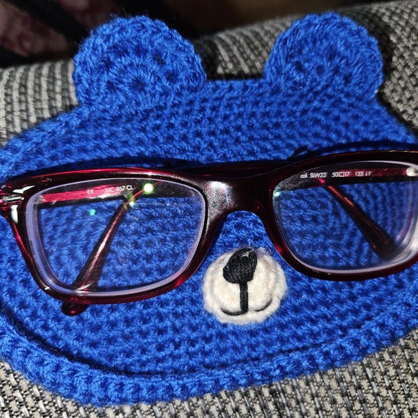 CROCHET PATTERN 2in1 Easy Eyeglasses Holder Cute Bear & Cat Animal ...