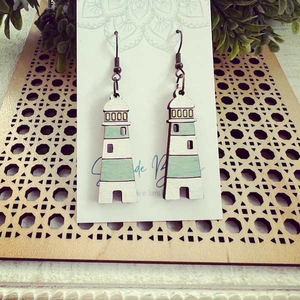 Nautical Earrings SVG Cut File, Lighthouse Earrings Laser File, Sail ...