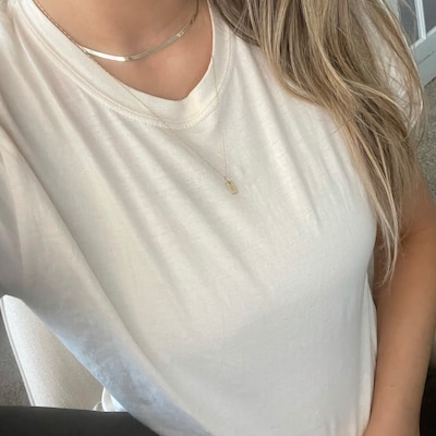 10K Solid Gold Herringbone Chain / Solid Yellow Gold Chain ...