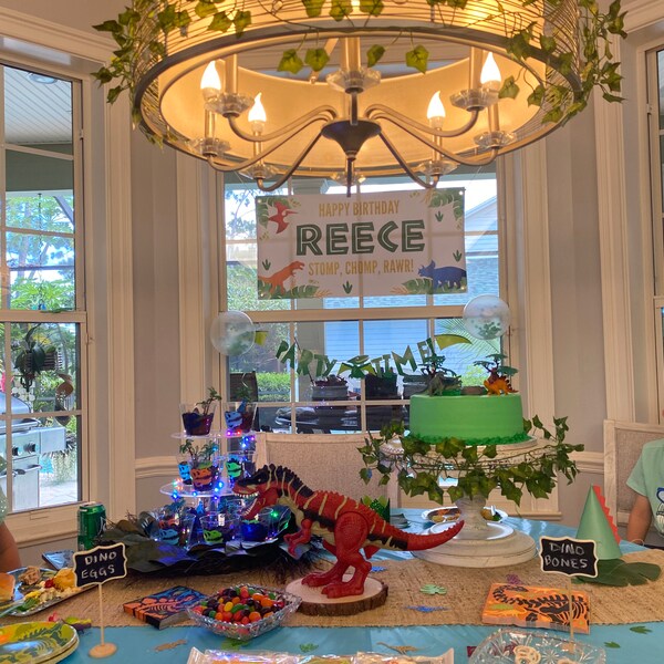 Dinosaur Birthday Banner, Dinosaur Birthday Decorations, Dinosaur ...