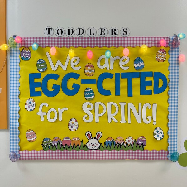 Spring Easter Egg Bulletin Board Kit - Etsy