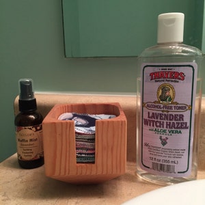 Facial Rounds Container: Natural Wood Container for Facial Rounds Made ...