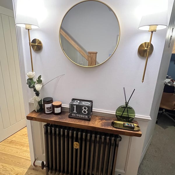 Rustic Radiator Shelf: Solid Wood / Handmade / Hallway Table / Radiator ...