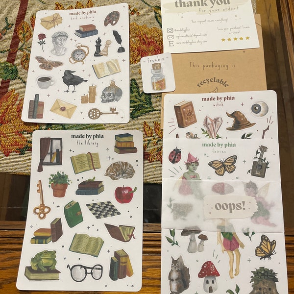 Dark Academia Sticker Sheet Bullet Journal Stickers, Planner Stickers ...
