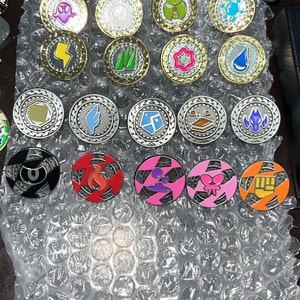 Galar Pokemon Sword and Shield Gym Badge in Gold and Silver - Etsy