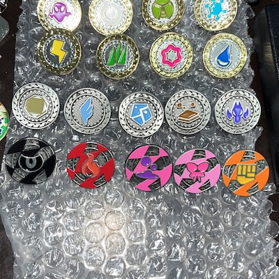 Complete 18 Gym Badges Paldea Scarlet & Violet Exclusively Made Enamel ...
