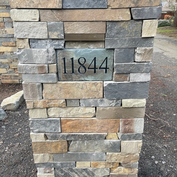 Custom CARVED Address Stone House Numbers Slate House Plaque Mailbox - Etsy