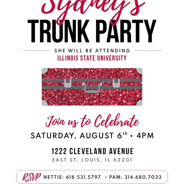 PRINTABLE | Trunk Party Invitation | 5x7 or 4x6 | Custom Digital File ...