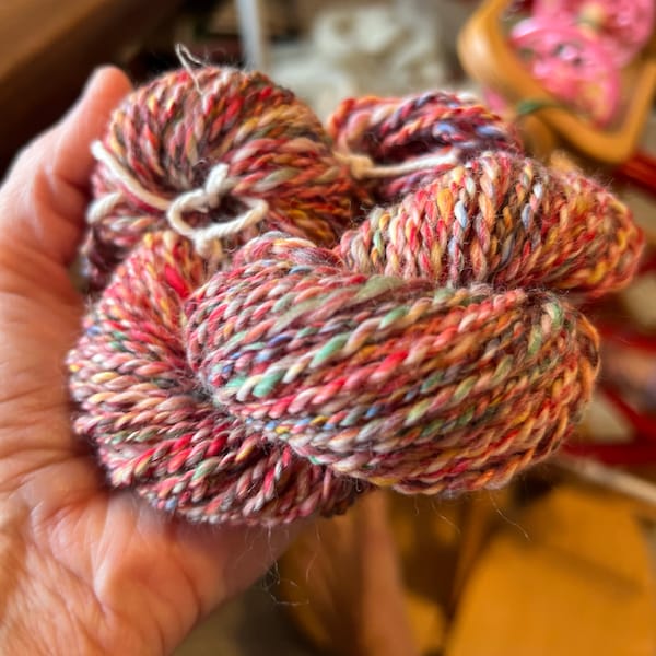 Hand Spun Worsted Weight Silk Yarn - Multi Colored - Etsy