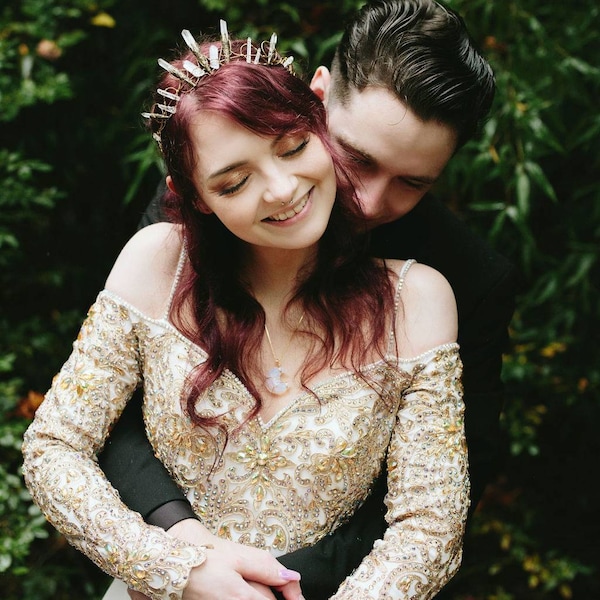 The CELESTE Crown - Crystal Quartz Crown Tiara - Magical Headpiece ...