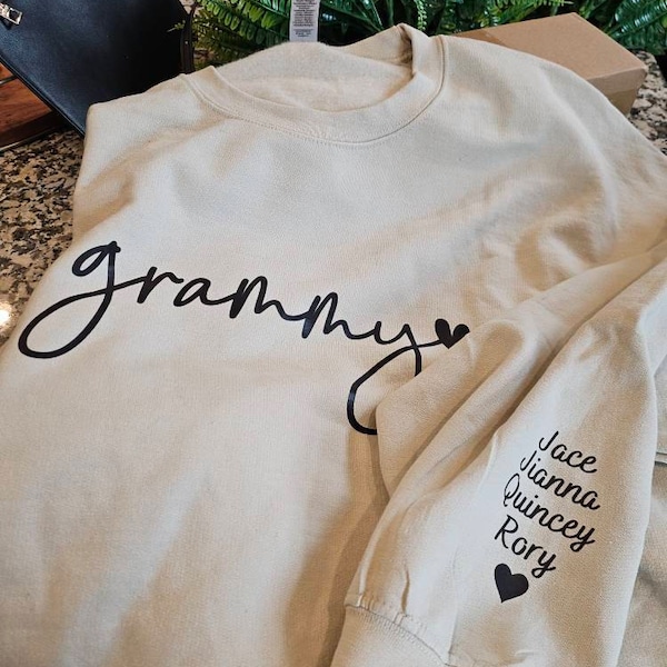 Custom Family Sweatshirt Kids Name on Sleeve, Custom Family Sweatshirt ...