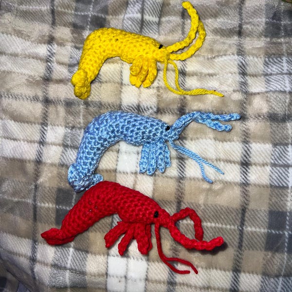 Shrimp Crochet Pattern. Low Sew. Amigurumi PDF - Etsy